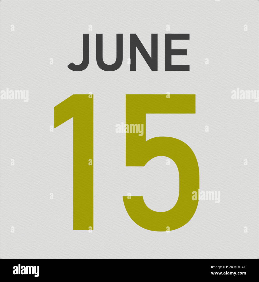 June 16 date behind crumpled paper page of a calendar, 3d animation ...