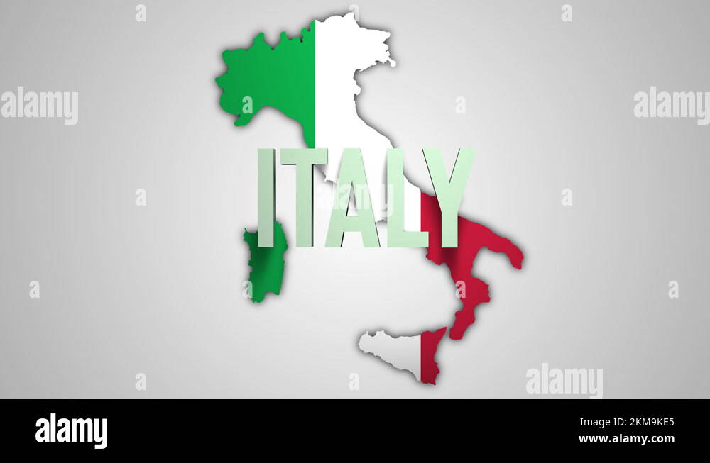 Map of Italy. Italian Map with Italy text. 4K Italian graphic. Rome ...