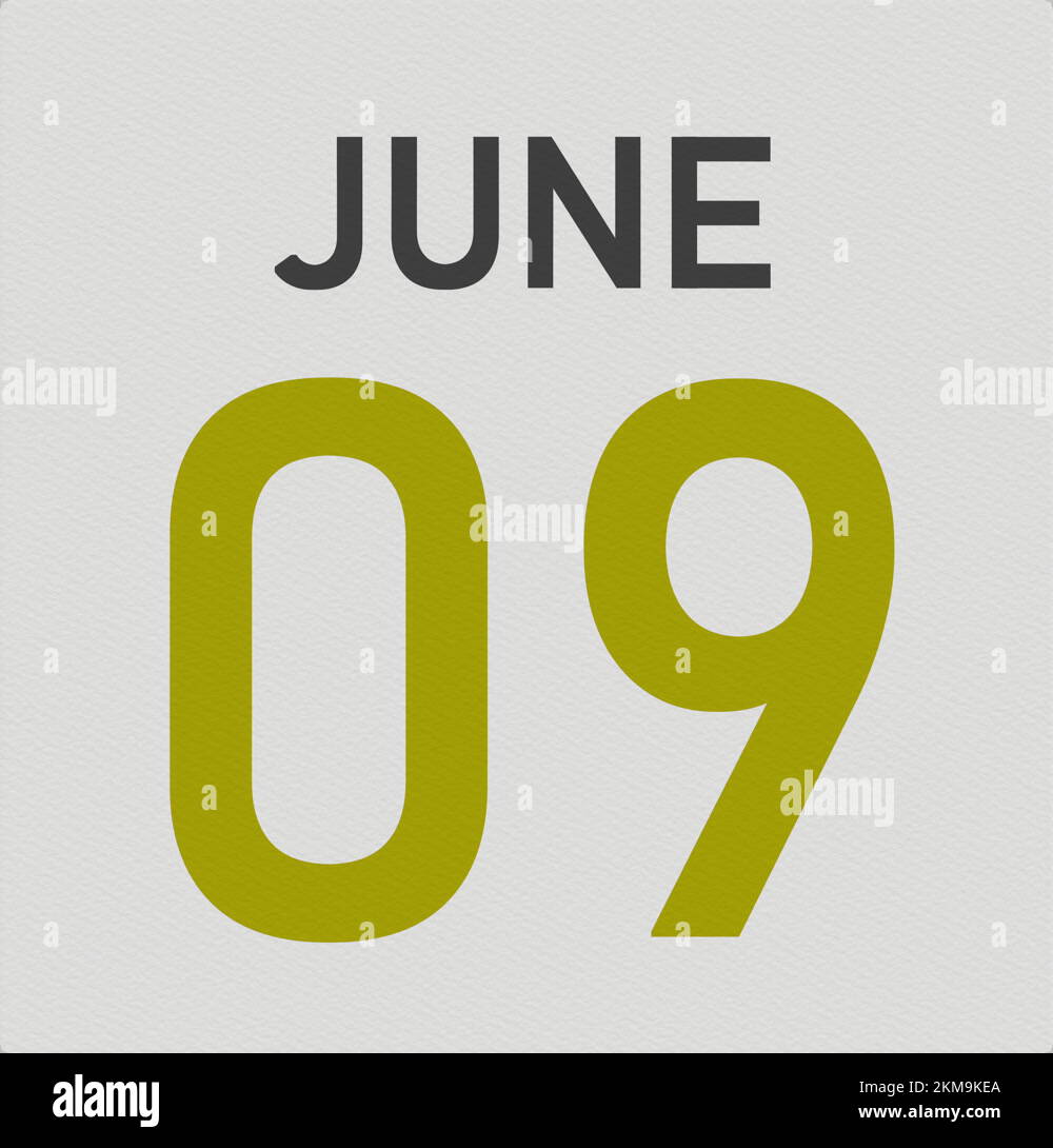 June 10 date behind crumpled paper page of a calendar, 3d animation ...
