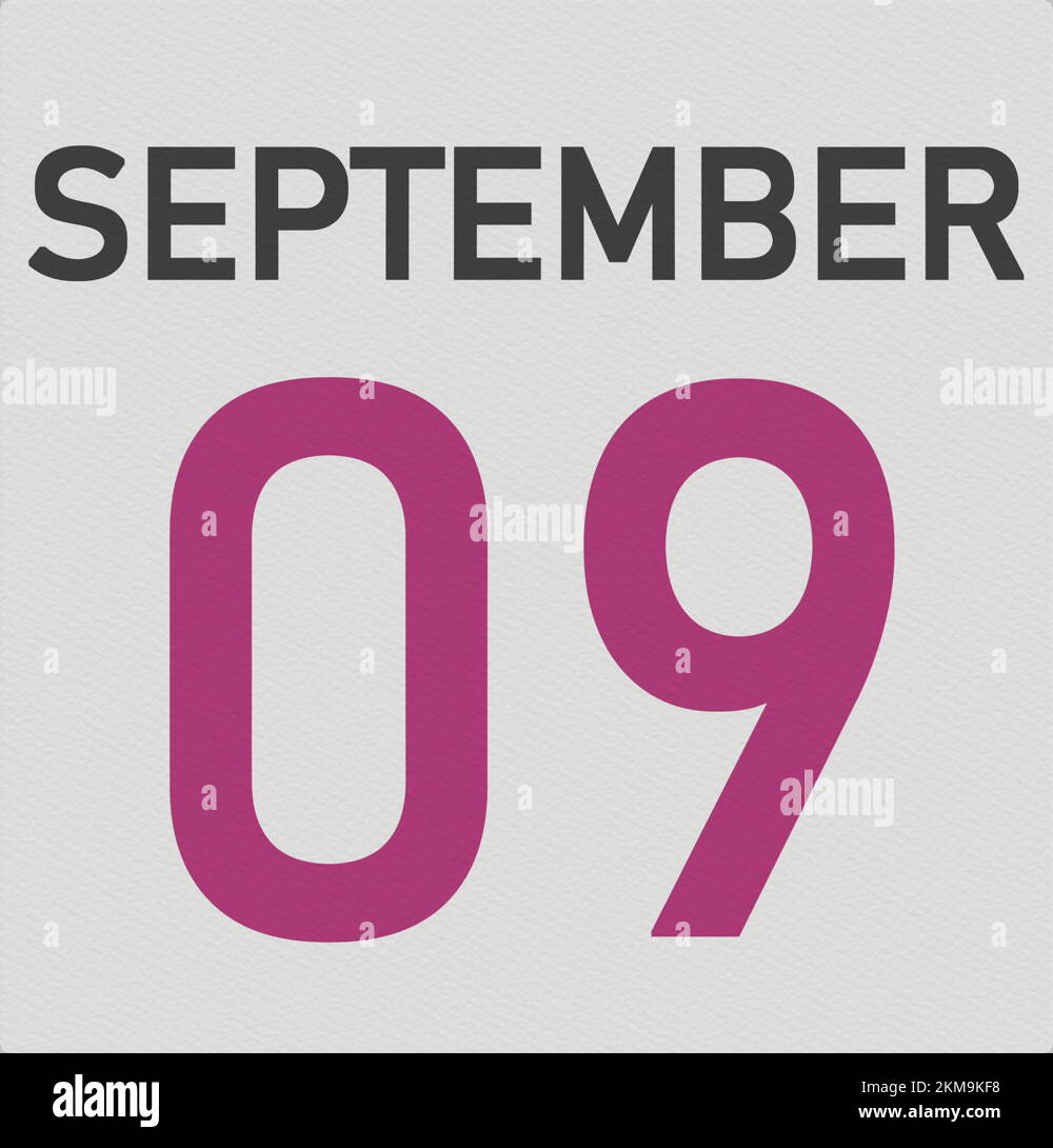 September 10 date behind crumpled paper page of a calendar, 3d ...