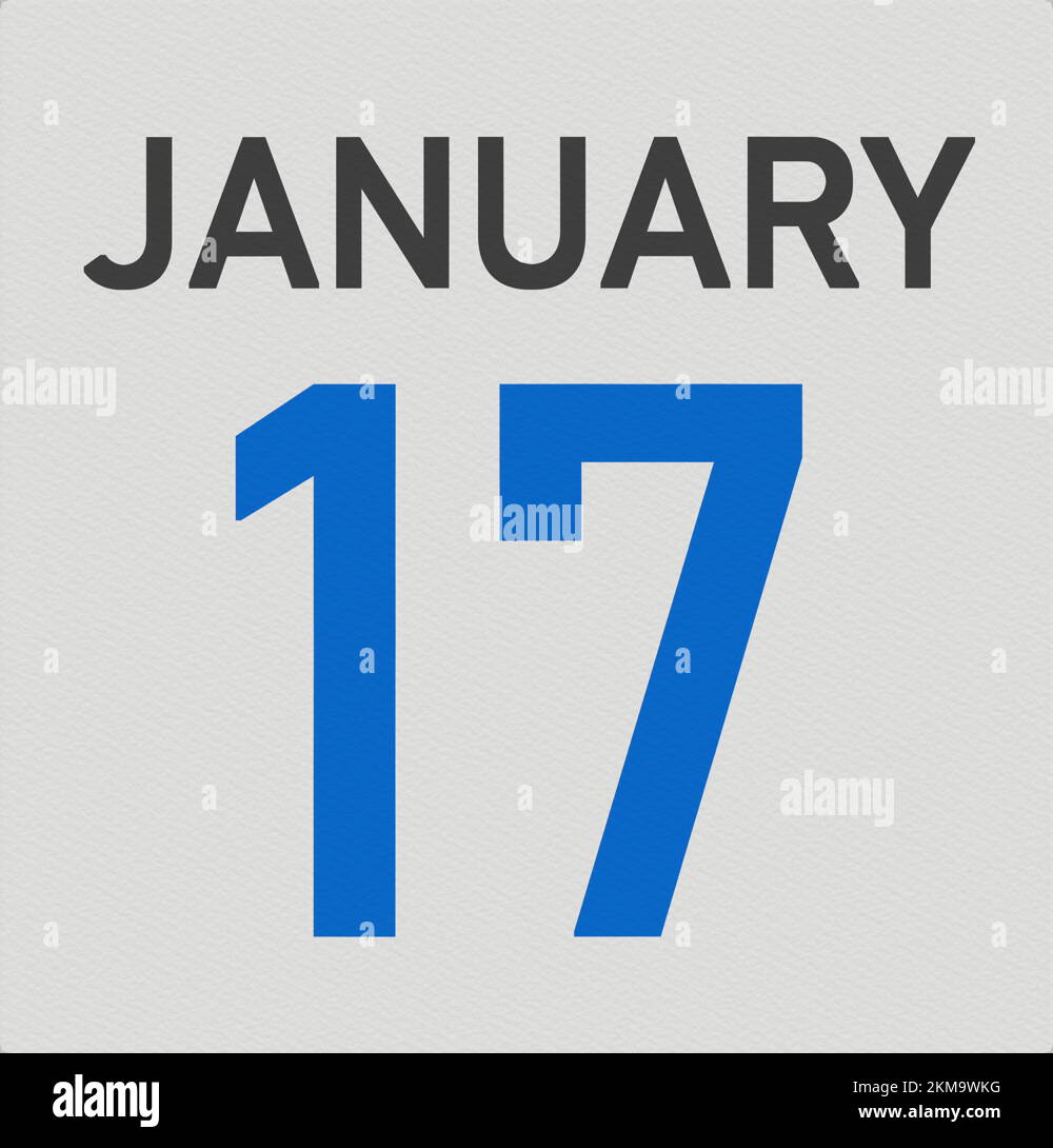 January 18 date behind crumpled paper page of a calendar, 3d animation ...