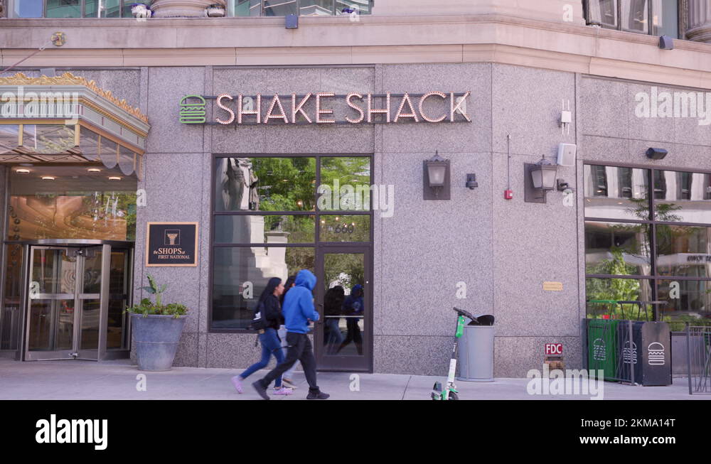 Shake Shack Burger restaurant downtown Detroit 4k Stock Video Footage ...