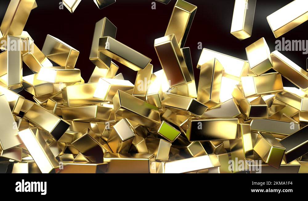 Gold Bars Animation from top to bottom Stock Video Footage - Alamy