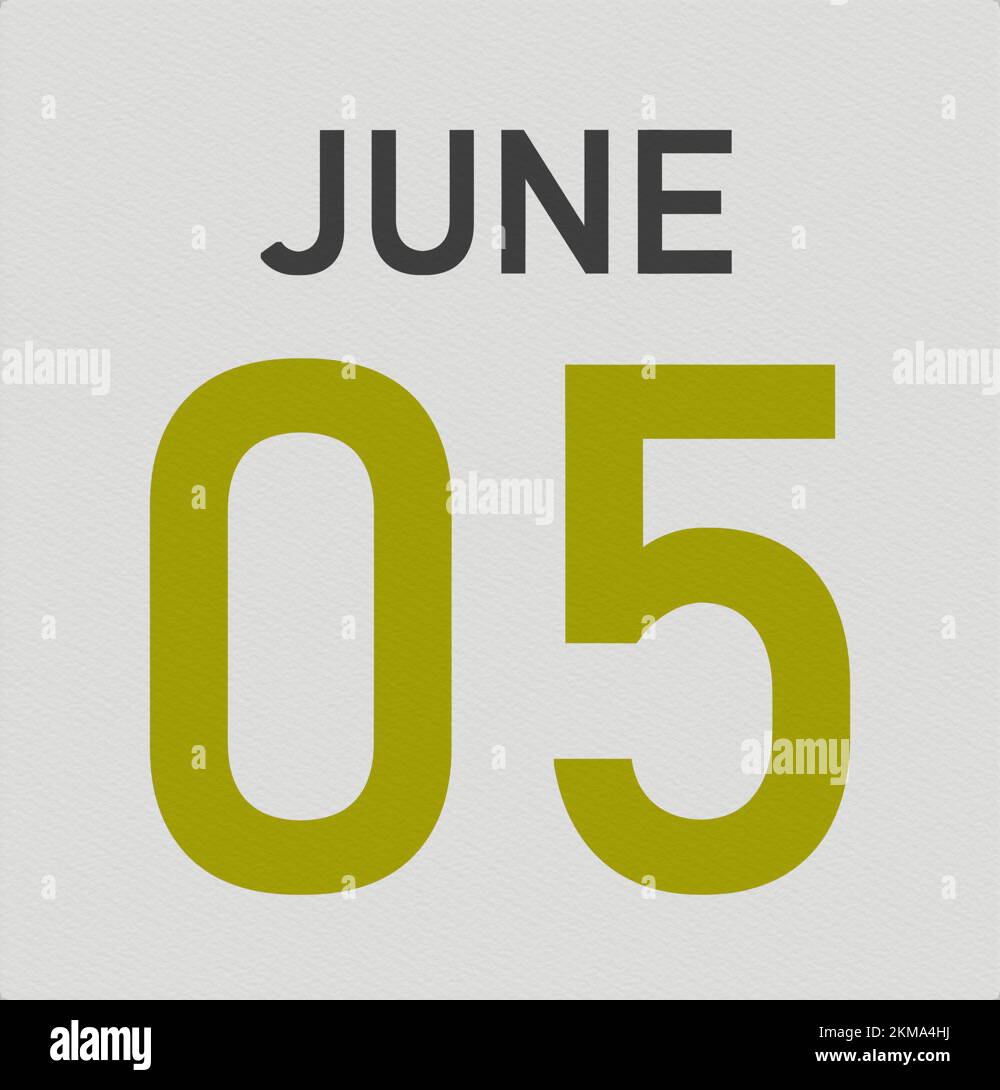 June 6 date behind crumpled paper page of a calendar, 3d animation ...