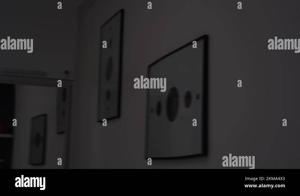 Excerpt from horror movie. Camera explores empty dark room when ...