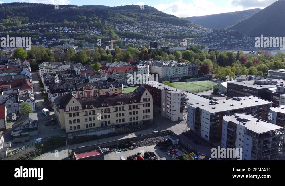 Arstad and Kronstad at Danmarksplass aerial - Buildings and soccer ...