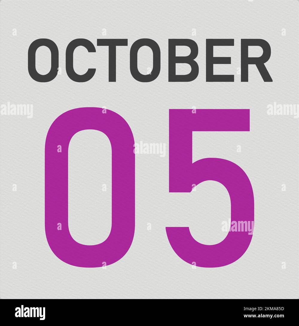 October 6 date behind crumpled paper page of a calendar, 3d animation ...