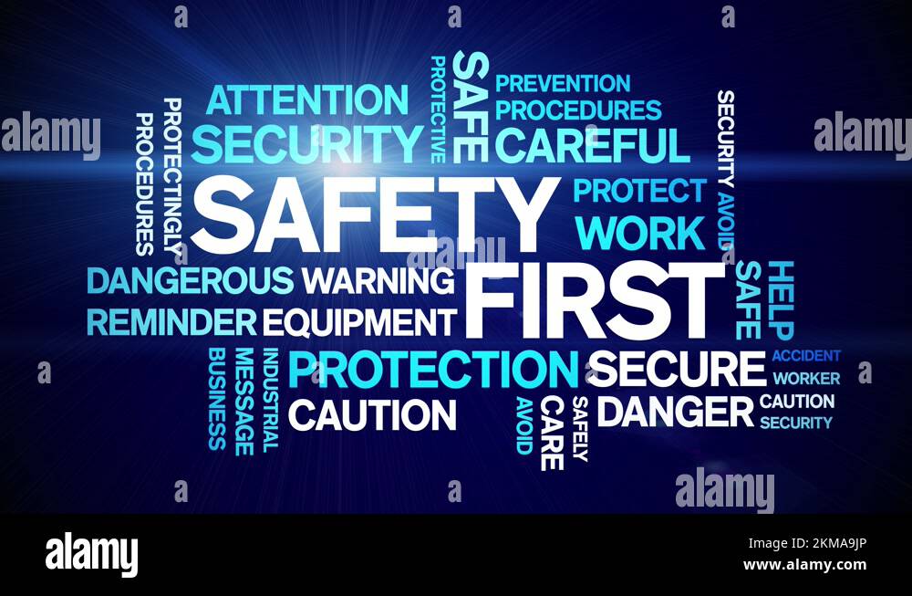 Safety First animated word cloud,design tag animation typography ...