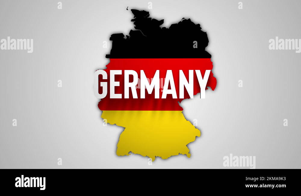 Germany Map. Map of Germany With Text. Animated 4k German Map. European ...