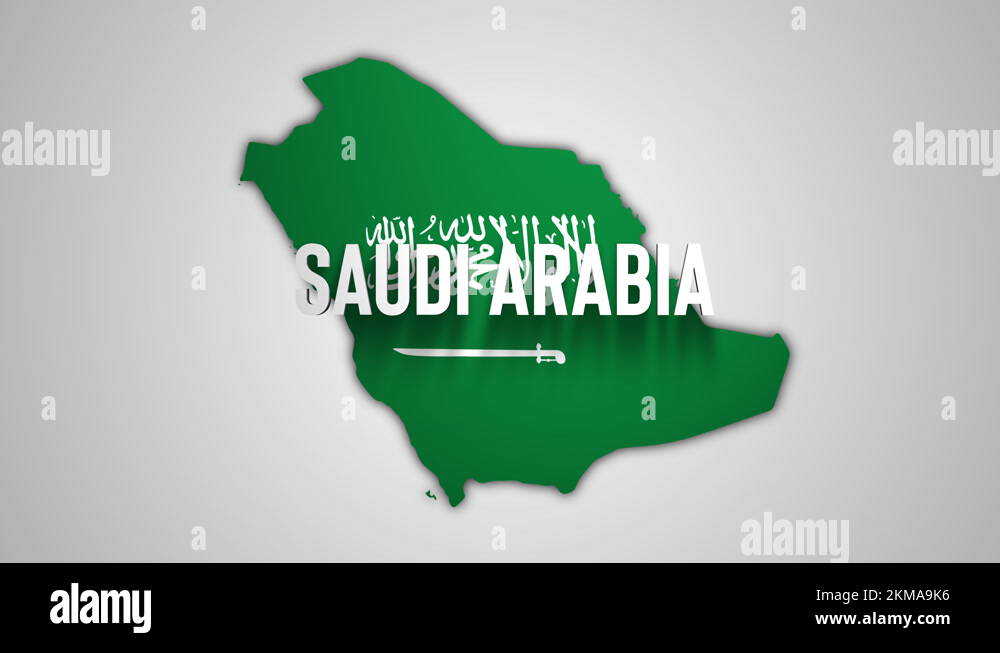 Saudi Map. Map of Saudi Arabia. Animated 4k Saudi Arabian Map. Middle ...
