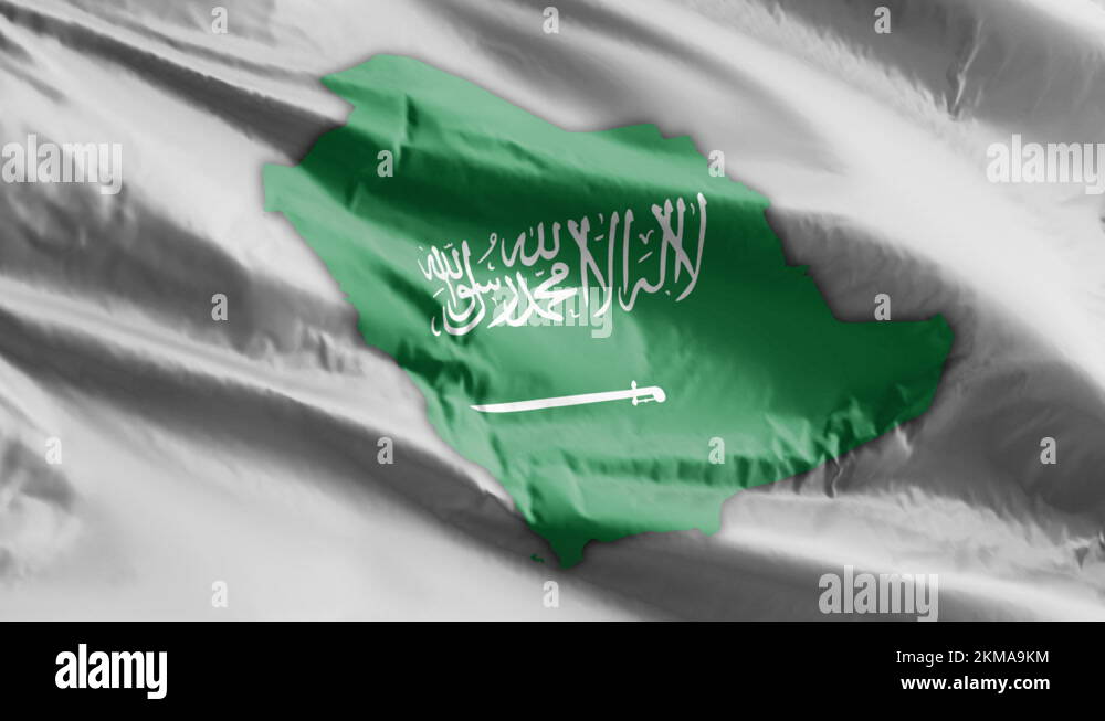 Saudi Map on flag. Map of Saudi Arabia. Saudi on Flag. Animated 4k ...