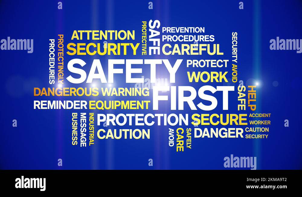 Safety First animated word cloud,design tag animation typography ...