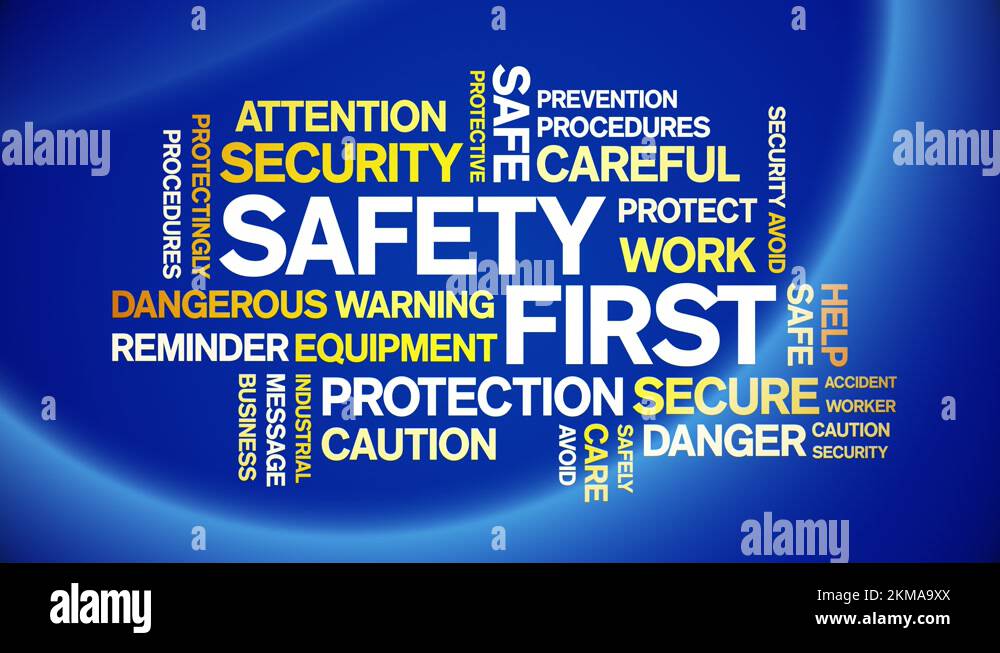 Safety First animated word cloud,design tag animation typography ...