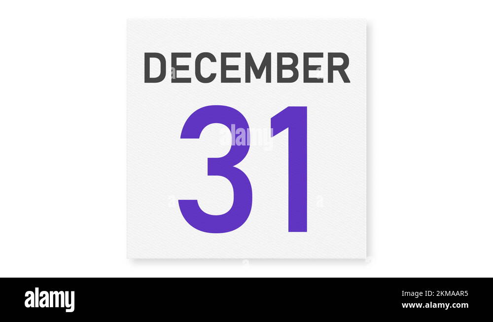January 1 date behind crumpled paper page of a calendar, 3d animation ...