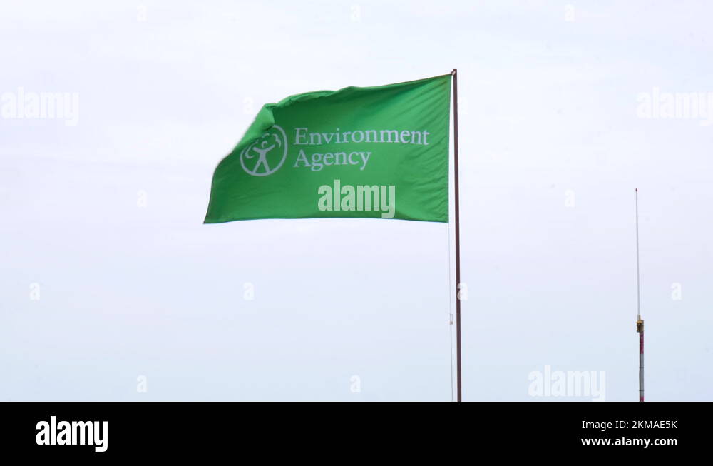 Environmental agency flag. The green environment flag is flying in the ...