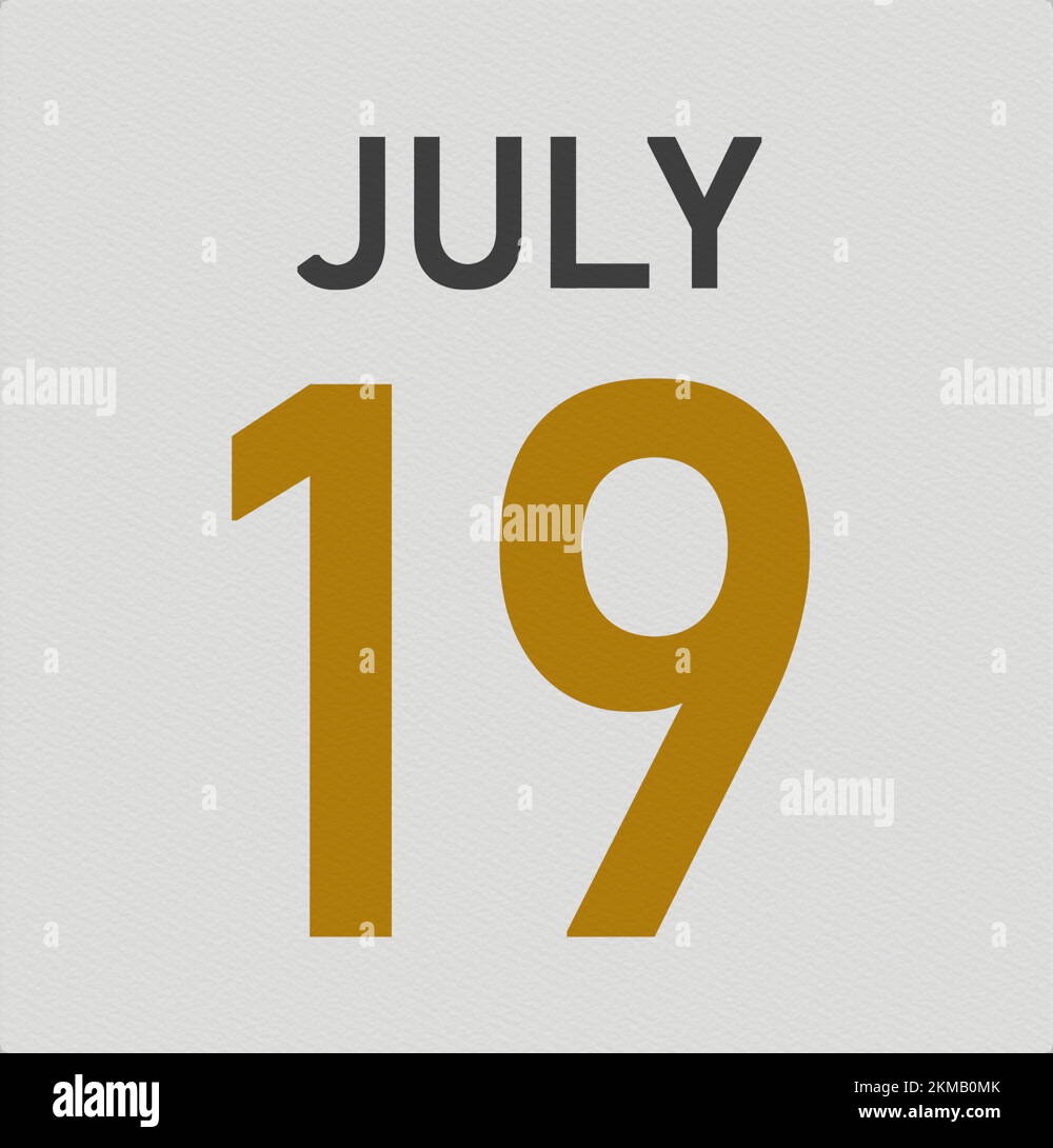 July 20 date behind crumpled paper page of a calendar, 3d animation ...