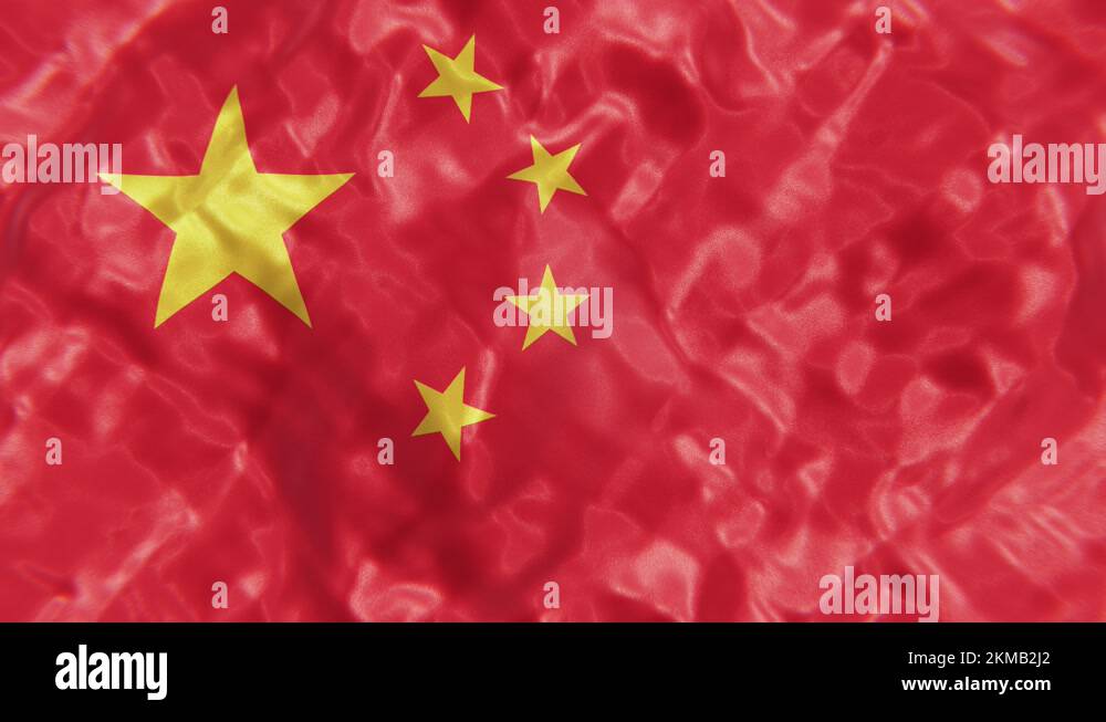 National flag of the People's Republic of China looping 3D animation ...