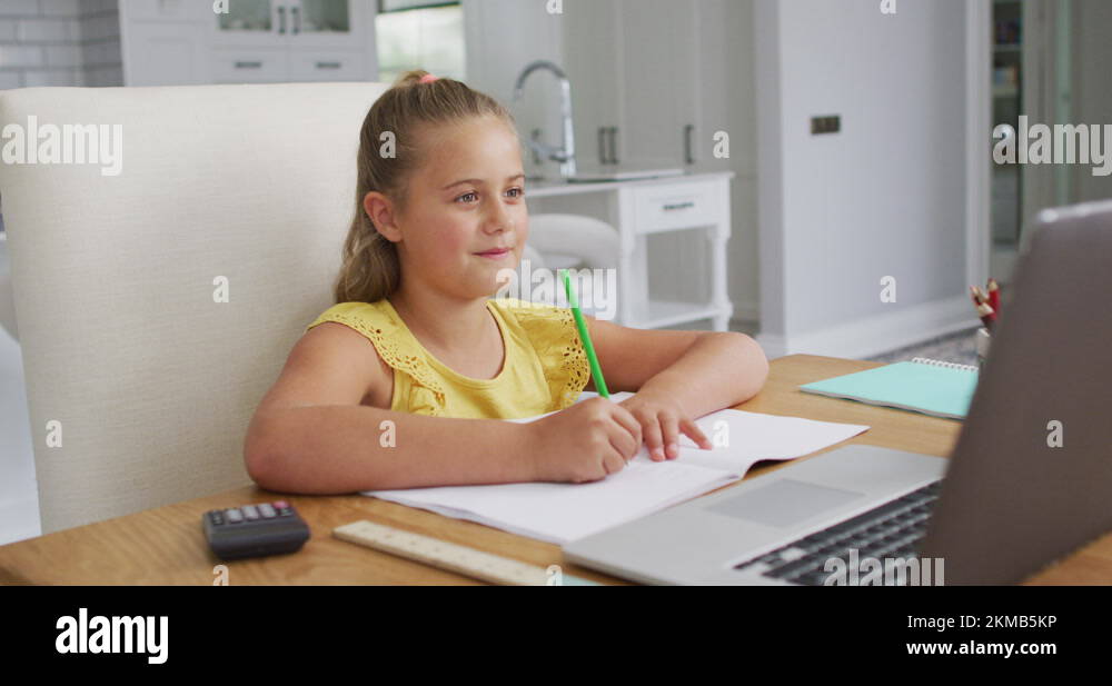 Happy girl sitting desk writing Stock Videos & Footage - HD and 4K ...