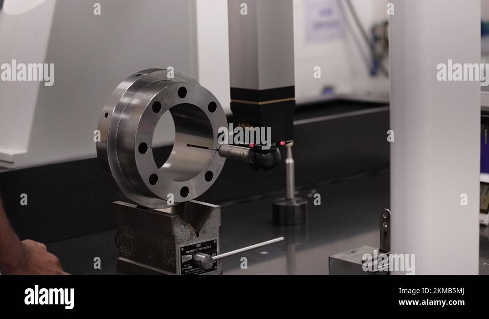 Inspection part dimension by Coordinate Measuring Machine Stock Video ...