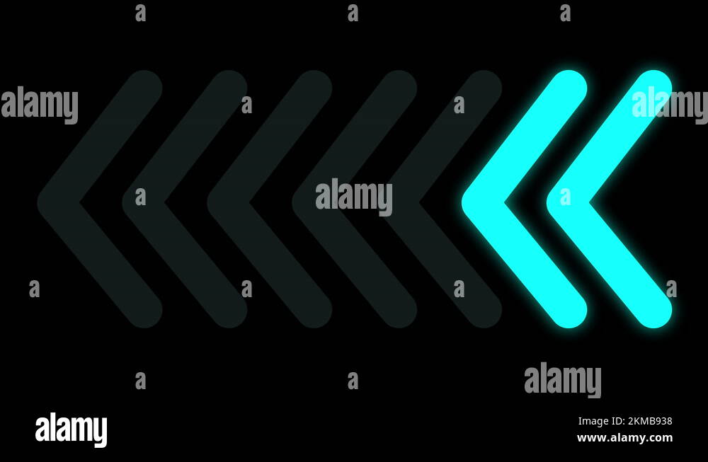 Two Moving Arrow Blinking Direction with Neon Glow LED Style Animation ...