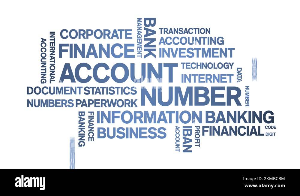 Account Number animated word cloud,design animation typography seamless ...