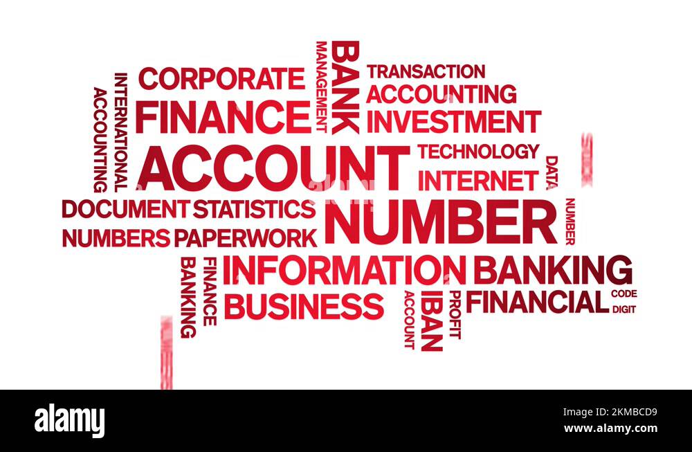 Account Number animated word cloud,design animation typography seamless ...