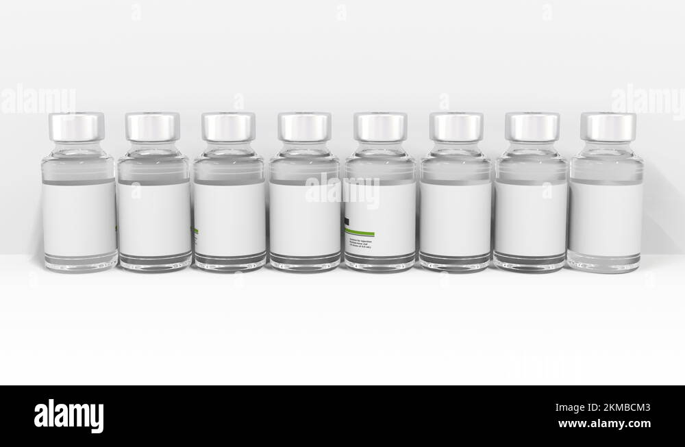 SMALLPOX text on the labels of medicine vials. Conceptual 3d animation ...