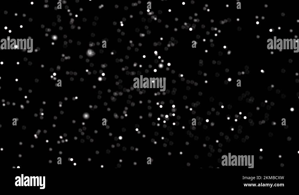 White dots randomly move on black background. Animation. Seamless loop ...