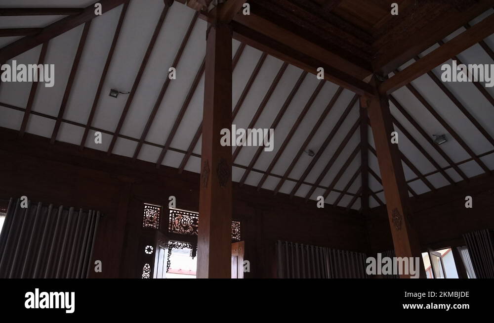Traditional Java wooden house interior design view, known as RUMAH ...