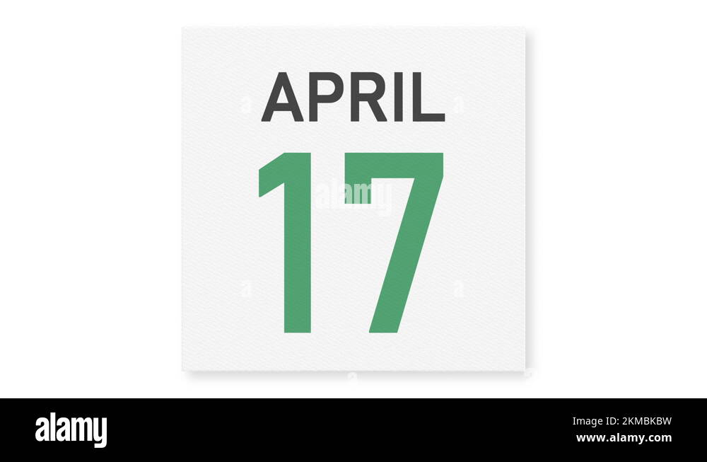 April 18 date behind crumpled paper page of a calendar, 3d animation ...