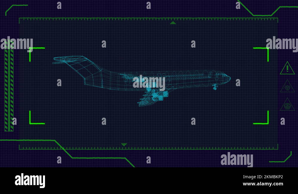 Animation of 3d airplane drawing with scope scanning and data processing Stock Video Footage - Alamy