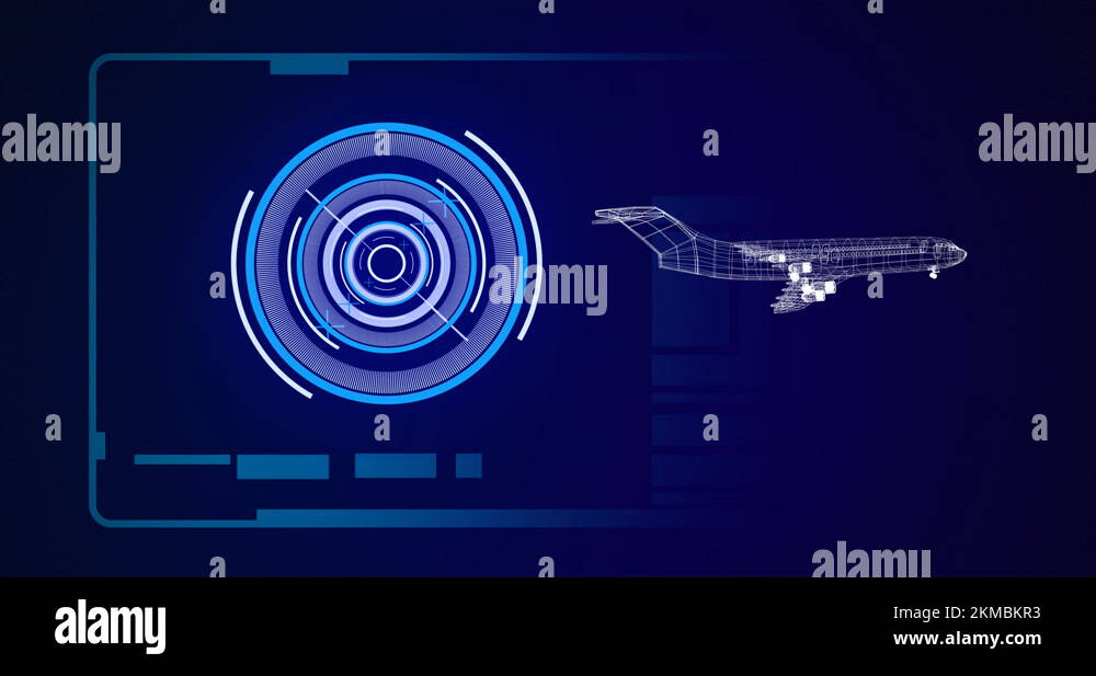 Animation of 3d airplane drawing with scope scanning and data processing Stock Video Footage - Alamy