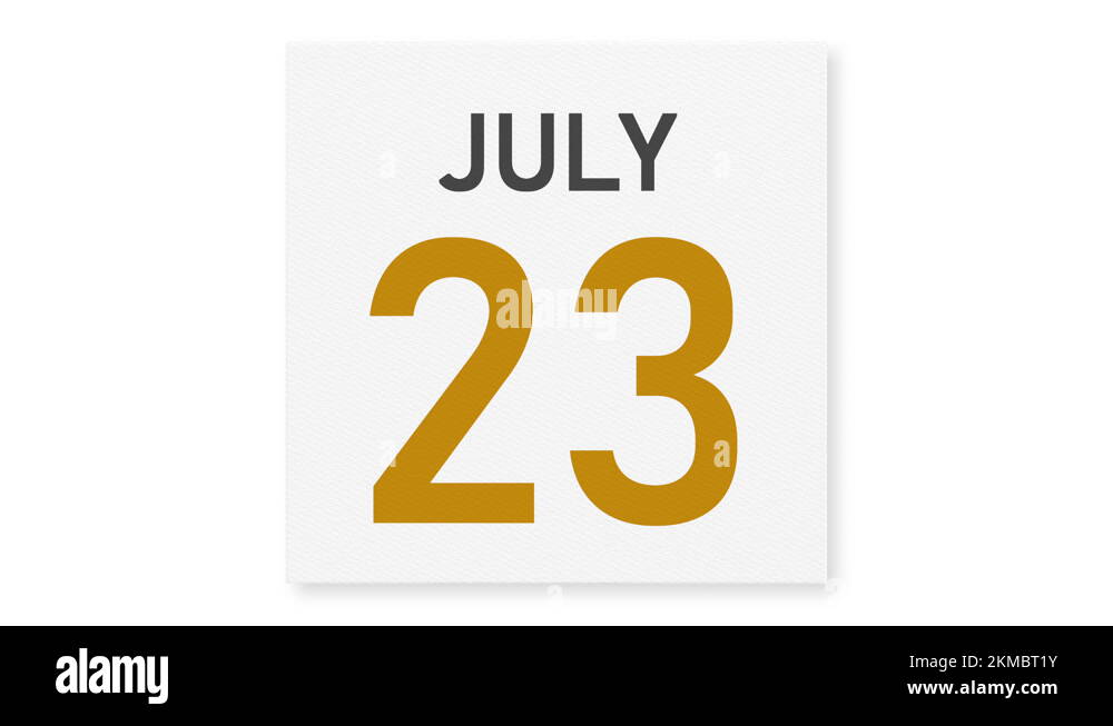 July 24 date behind crumpled paper page of a calendar, 3d animation ...