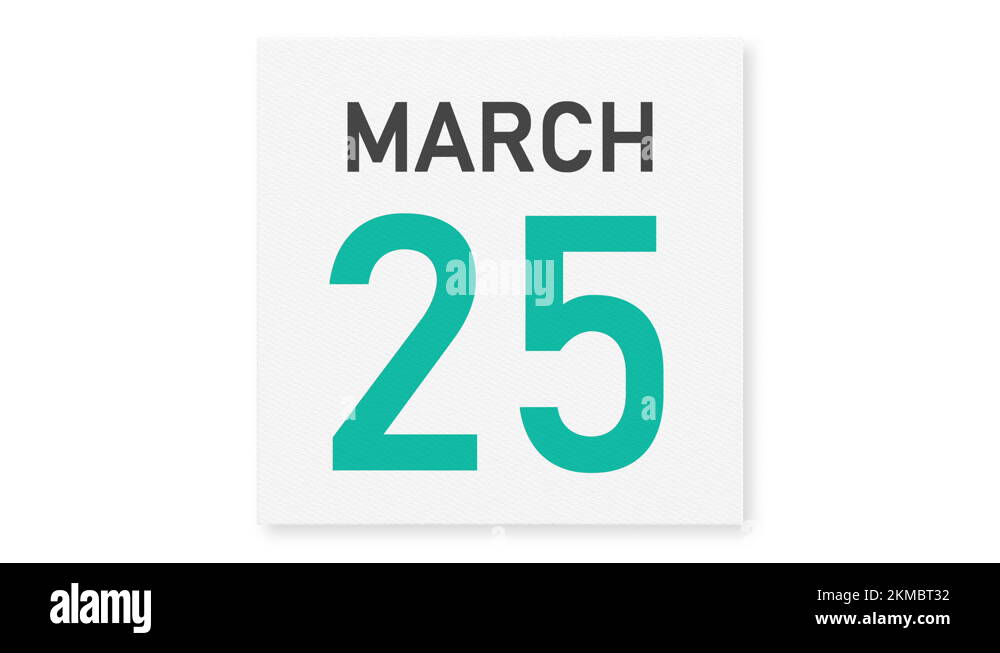 March 26 date behind crumpled paper page of a calendar, 3d animation ...
