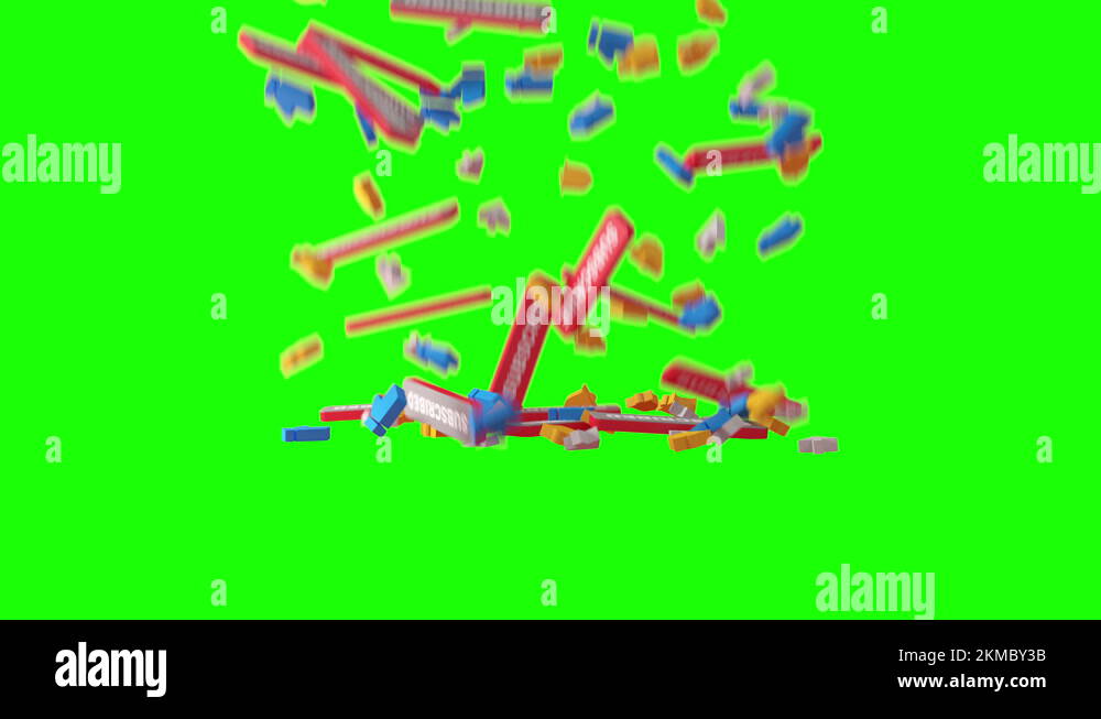 Heap of Subscribe Buttons with other kinds of buttons falling on Green ...