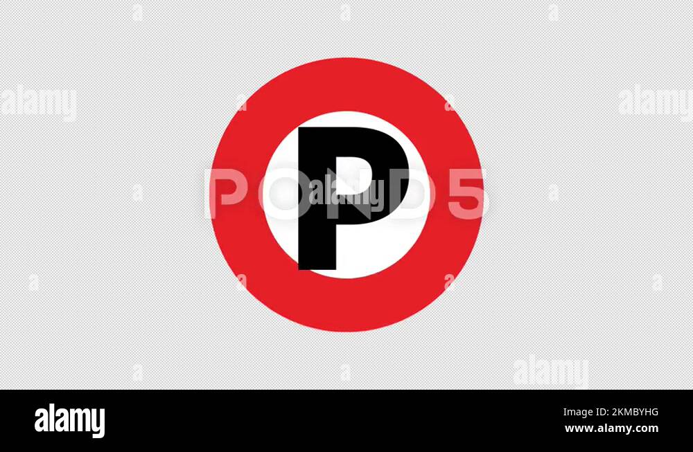 no parking road sign animation. simple red circle prohibition Not ...