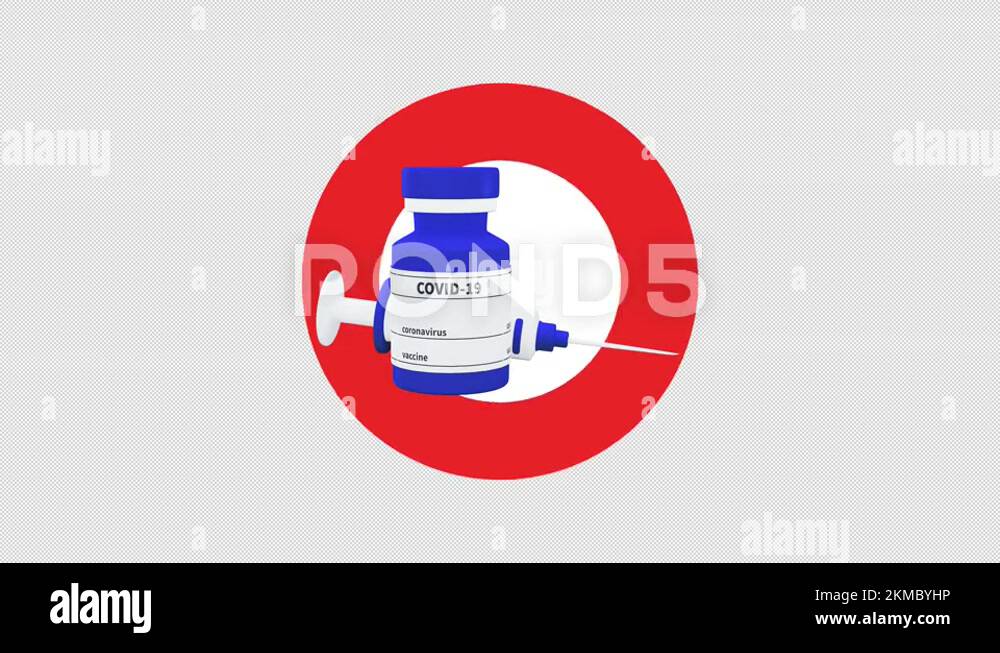 no vaccine road sign animation. simple red circle prohibition Not ...