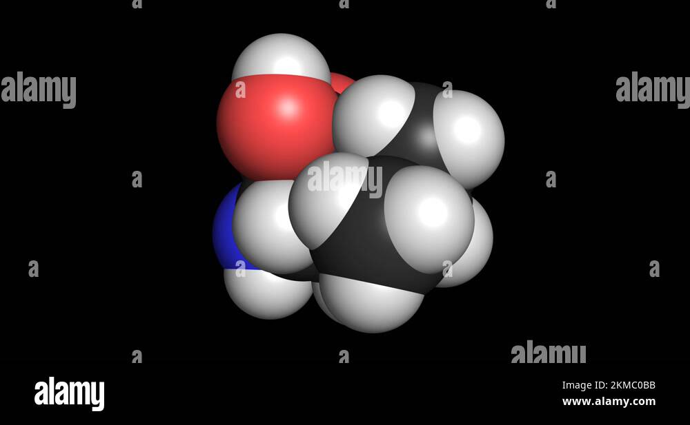 L-Leucine amino acid bcaa molecule 3D render chemical structure 4K ...