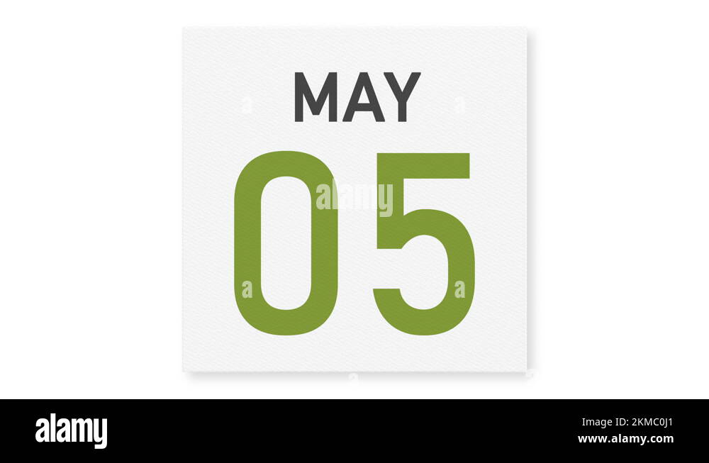 May 6 date behind crumpled paper page of a calendar, 3d animation Stock ...
