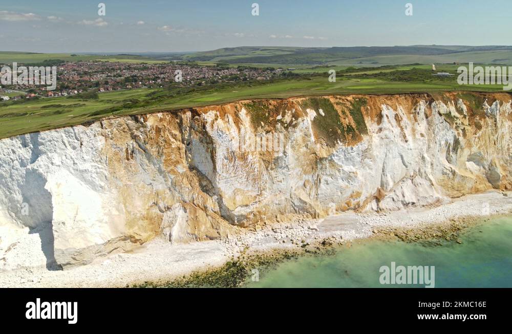 Seven Sisters, white cliffs iconic chalk cliff formation opposite ...
