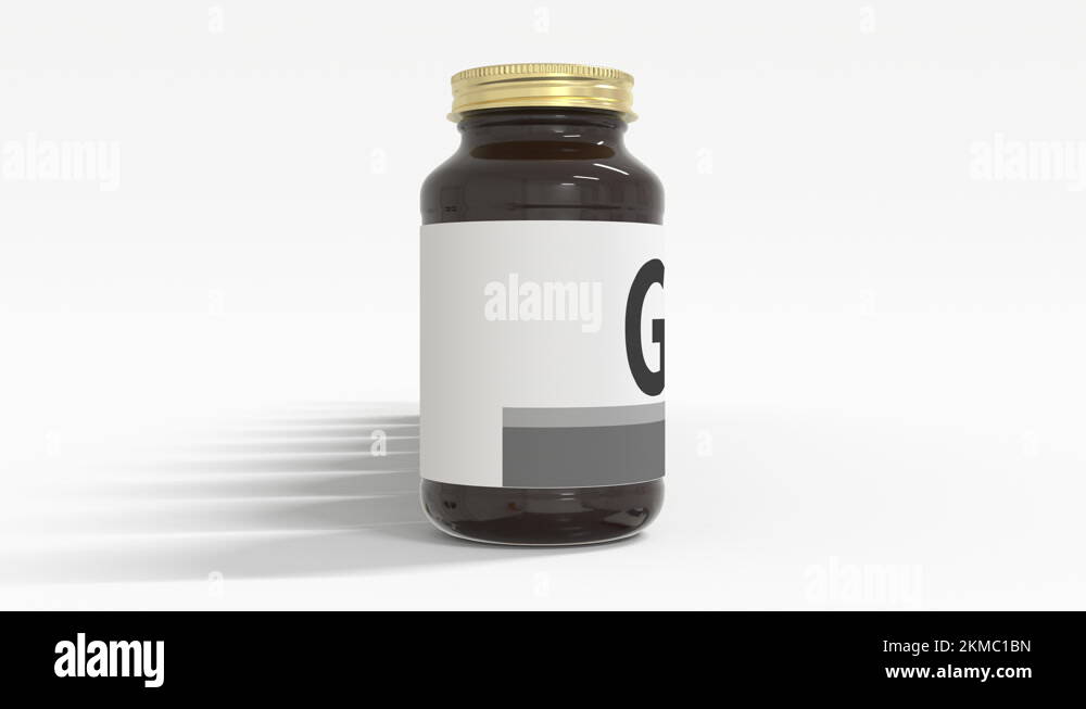 GLUCOSE text on the labels of medical bottles. 3d animation Stock Video ...