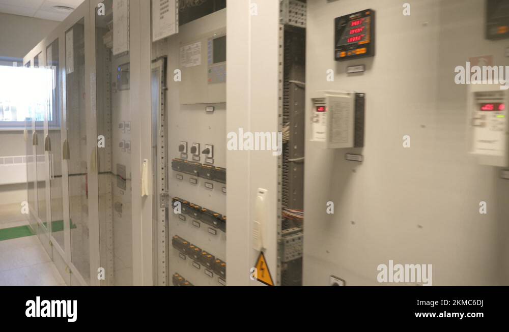 Plastic electrical panel with switches inside of modern electrical ...
