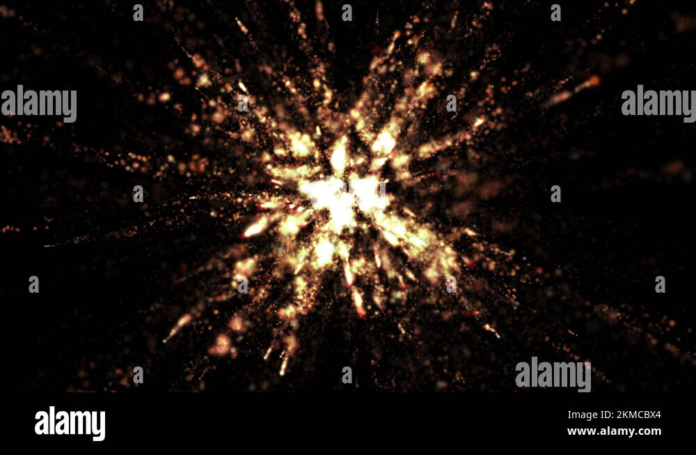 Explosion Spark and Particles Moves in isolated black background Stock ...