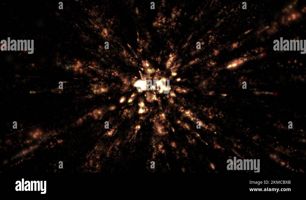 Explosion Spark and Particles Moves in isolated black background Stock ...
