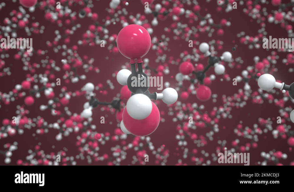 Molecule of Acetic acid. Molecular model, conceptual looping 3d ...