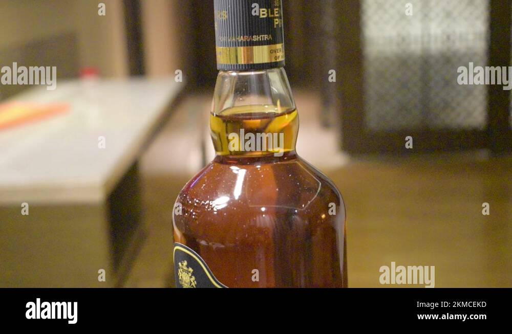 Whiskey bottle cinematic shot, B roll shot of an Indian brand Whiskey ...
