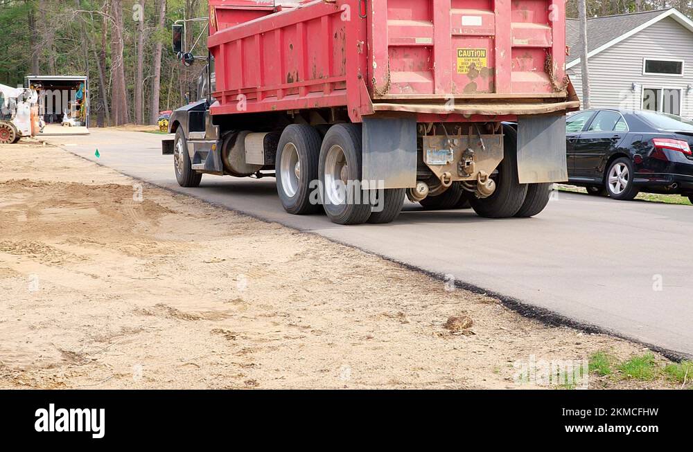 Red tipper dump truck for construction work Stock Videos & Footage - HD ...
