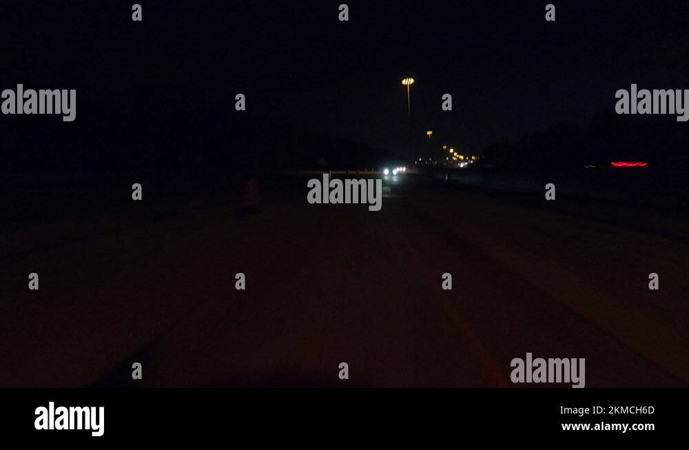 Pov Driving Plate Reverse Shot Roads And Highways On A Very Dark Night Stock Video Footage Alamy 
