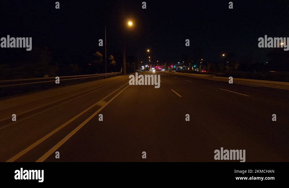 Pov Driving Plate Reverse Shot Roads And Highways On A Very Dark Night Stock Video Footage Alamy 