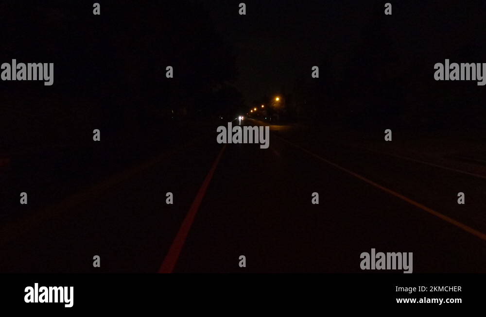 Pov Driving Plate Reverse Shot Roads And Highways On A Very Dark Night Stock Video Footage Alamy